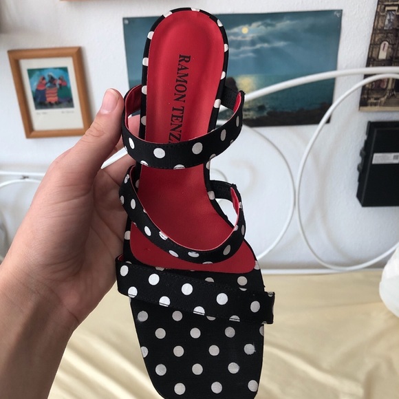 Ramon Tenza | Shoes | Rare Ramon Tenza 200s Polka Dot Wred Fish Heel ...